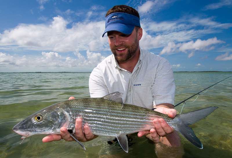 Bonefish. Blue Skies. Warm Water. Happy Angler. South Andros Island.