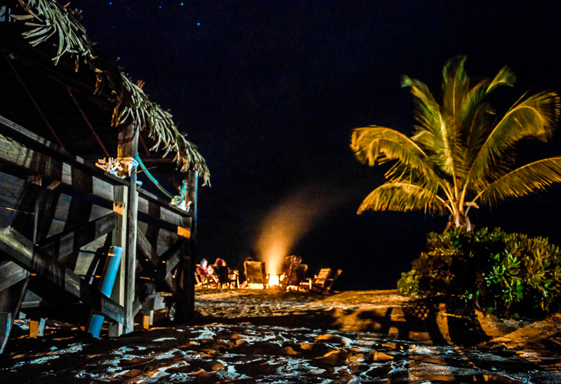 Bonfire | Beach Front Camp Fire and Tiki Hut at Andros South